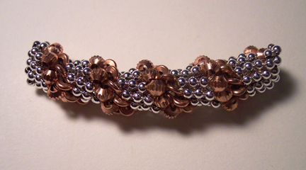 Beading Arts: Metal beaded bead in tubular peyote stitch