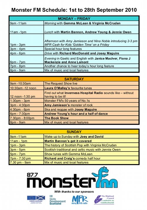 Caron's Musings: Monster FM: A project to get Inverness youngsters into ...