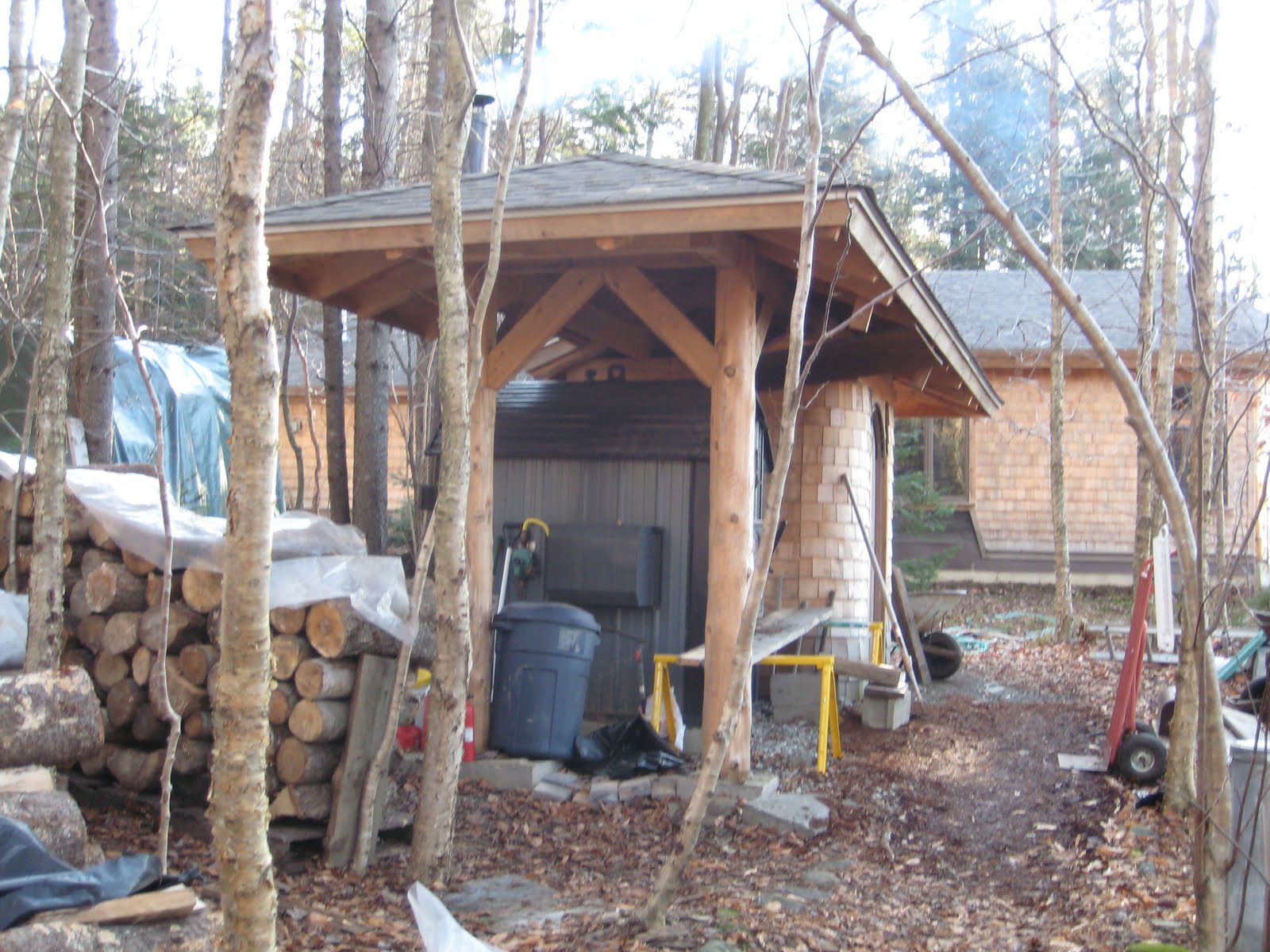 Outdoor wood boiler in shed ~ polland