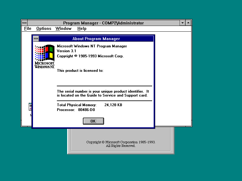 Maureen Space: windows NT 3.1