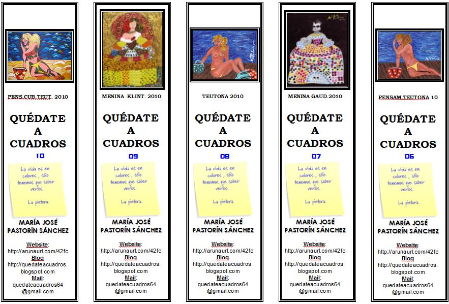 QUÉDATEACUADROS: MARCADORES DE LIBRO.