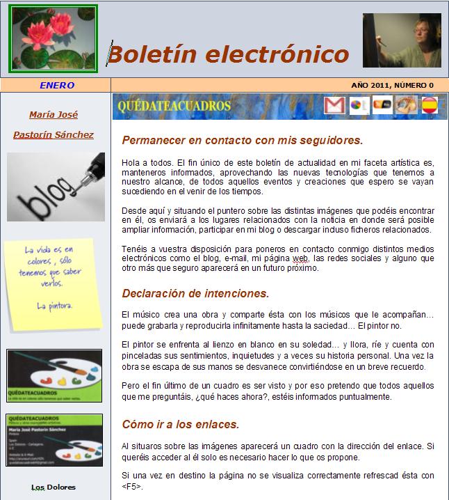 QUÉDATEACUADROS: BOLETÍN ELECTRÓNICO 0 Y 1.