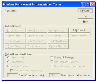 Muhammad Shujaat Siddiqi: Testing WQL based WMI queries (wbemtest)