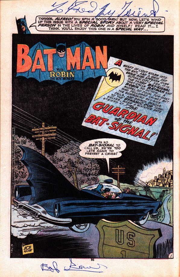 Ronn's Big Pile of Stuff: Bob Kane signed Batman comic book