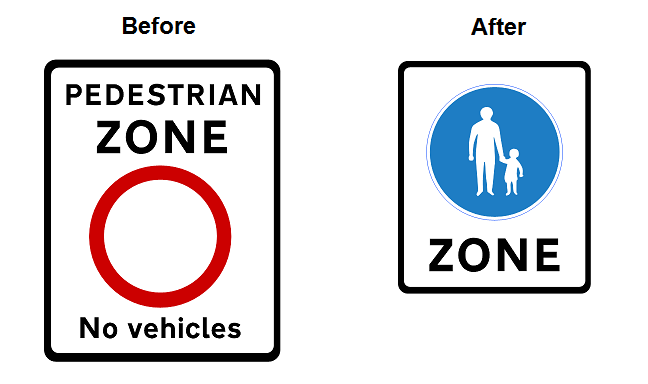 Signage improvements: Pedestrian Zones, Home Zones, and Quiet Lanes ...