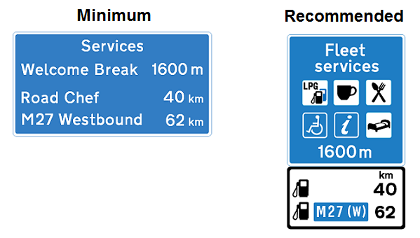 Signage improvements: Motorway and service signs | glob on someday