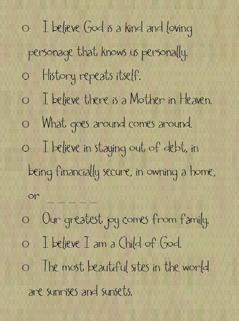 GS 101: Personal Creed Doc.: EXAMPLE (beliefs)