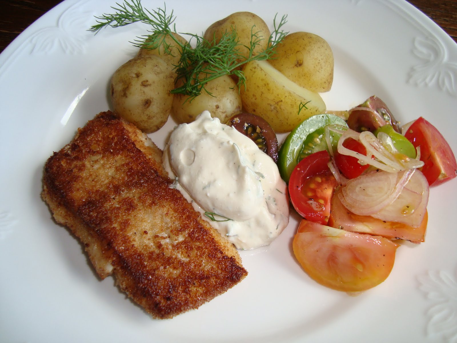 Mumsfillibaba!!!: Stekt Kummel med Färskpotatis och kall sås