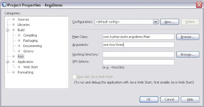 Netbeans IDE Blog by Tushar Joshi, Nagpur: Using Command Line Arguments ...