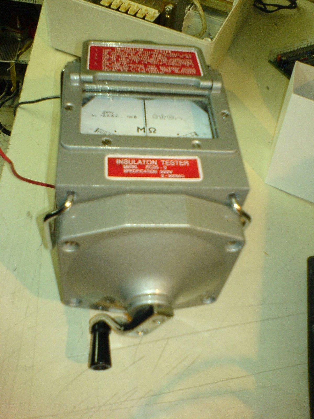 Electrician: Megger. ohmmeter