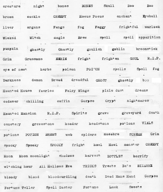 Pixie Hill: Spooky Words for Halloweeny Inspiration