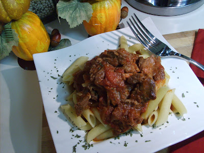 Recipe Braised Beef Ragout with Penne Pasta by The Open Pantry