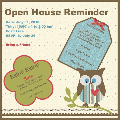 Janny's Stampin' Spot: Open House Reminder - July 31