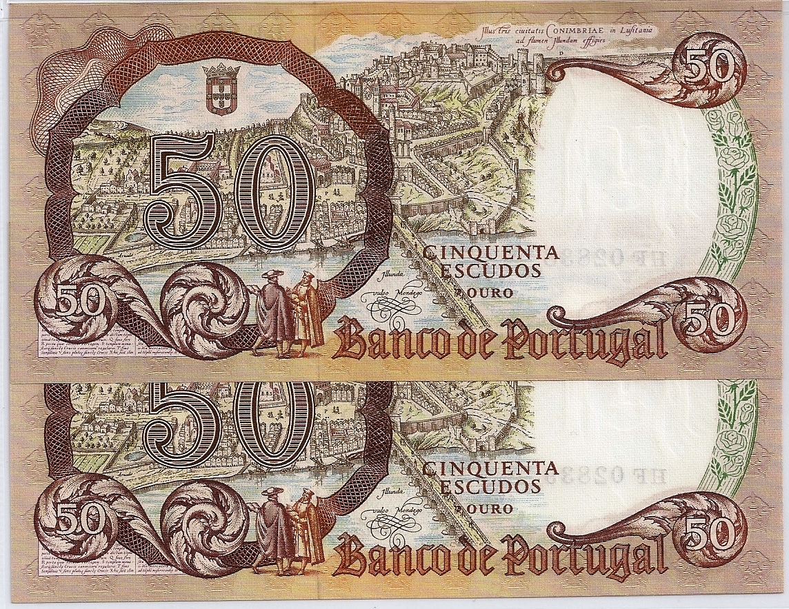 Notas da República Portuguesa: 50 Escudos -- Chapa 8 -- Ouro