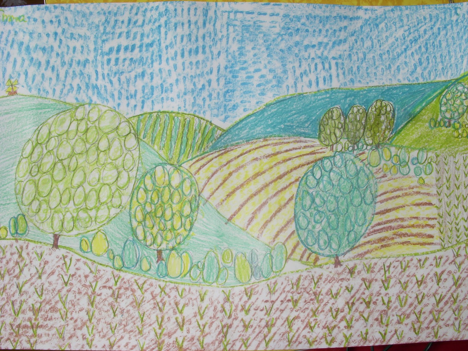ARTASTIC! Miss Oetken's Artists: Texture Grant Wood Landscapes