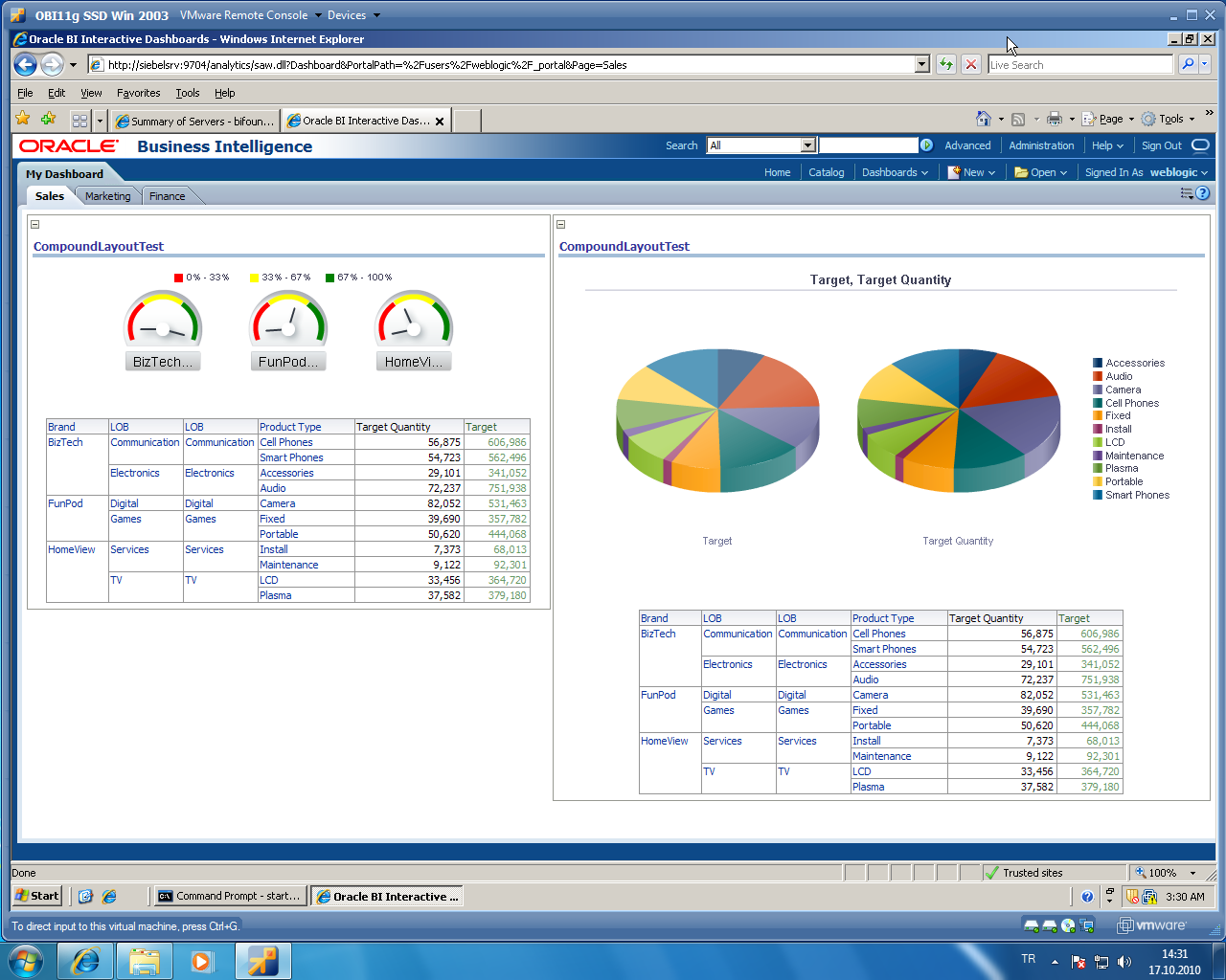 Cuneyt Yilmaz Oracle Blog Oracle Business Intelligence 11g Multiple Compound Layouts In