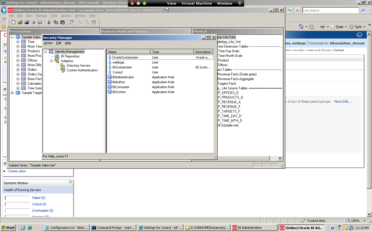 Cuneyt Yilmaz Oracle Blog Oracle Business Intelligence 11g Authentication And Creating Users