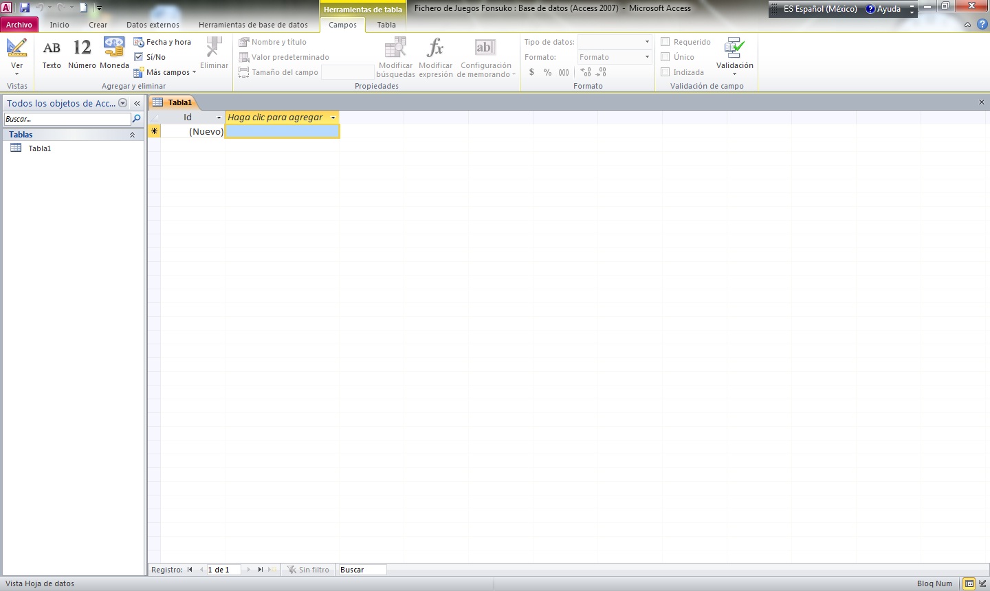 Evidencias de habilidades tecnologicas: Microsoft Access