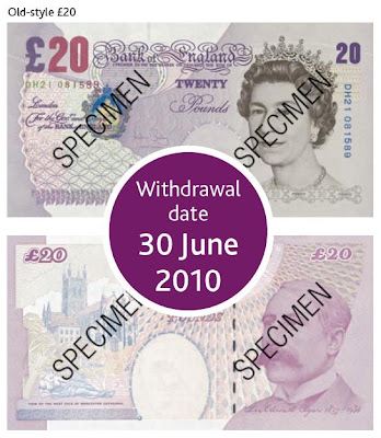 Old Style Twenty Pound Notes to be Withdrawn from Circulation