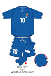 Football teams shirt and kits fan: Italy kits World Cup 1998 France