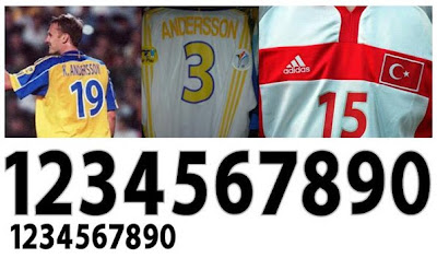 Football teams shirt and kits fan: Adidas EURO 2000 font