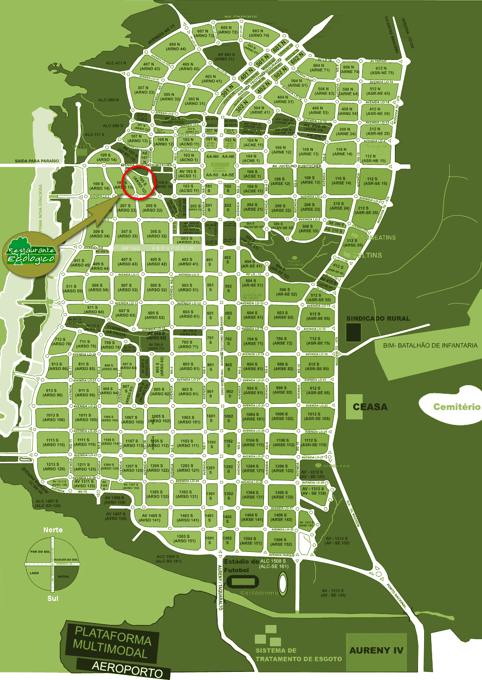 Mapa de Palmas Tocantins