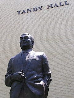 Mem'ries Sweet Blog: Statue of Charles Tandy moved to TCU this morning