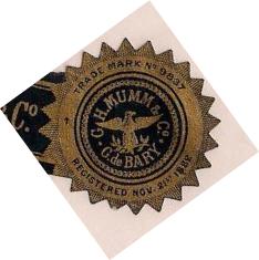 1898 Revenues: G. H. Mumm Printed Cancels: Bottle Neck Band