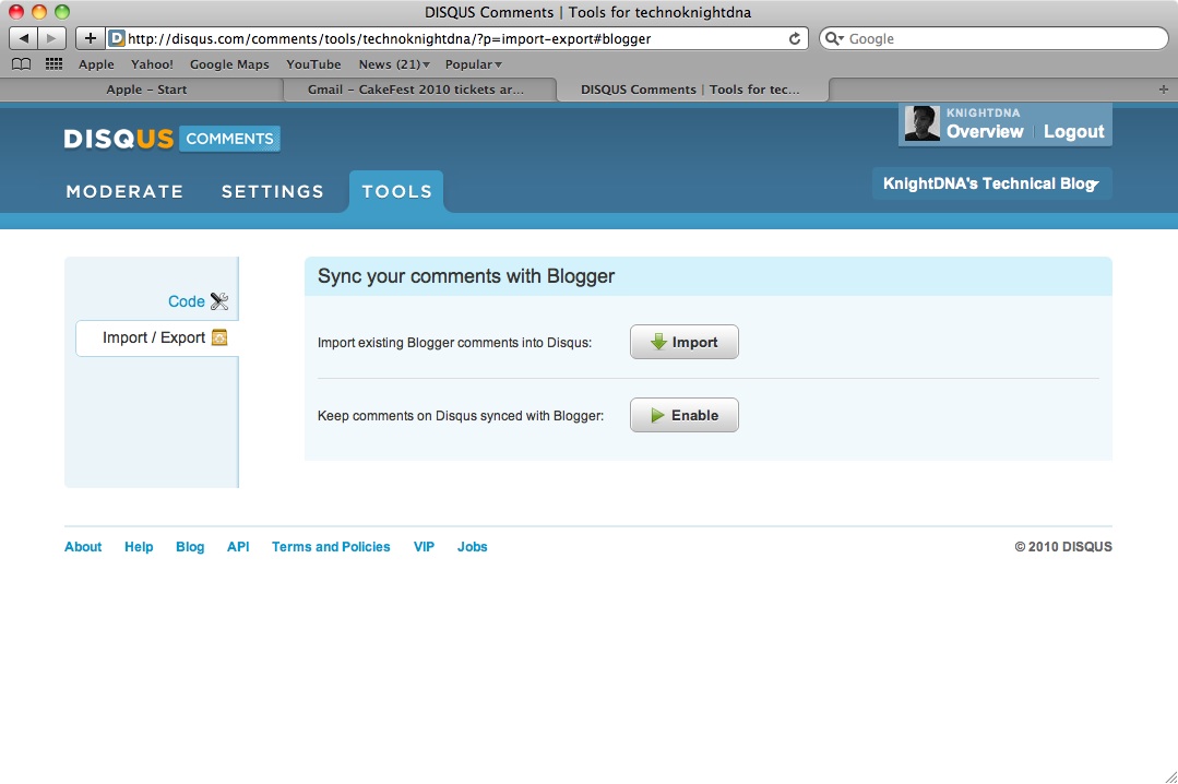 KnightDNA's Technical Blog: A Simple Way to Activate Disqus on Blogger