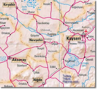 Kapadokya Travel: Maps of Cappadocia (Kapadokya), Turkey