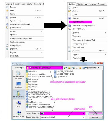 .: Archivo Guardar y Guardar como...