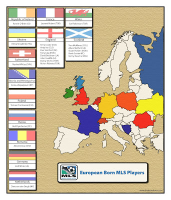 The Best Eleven: European Born MLS Player Map