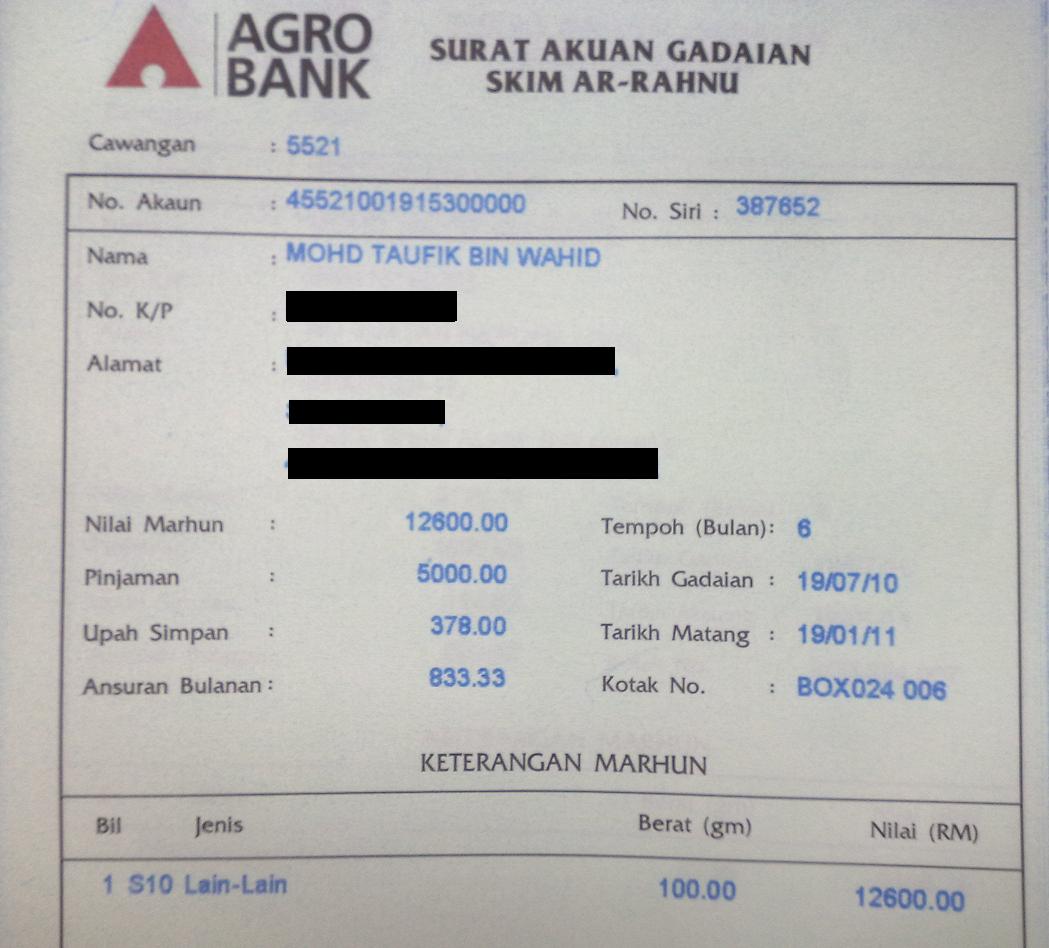 GUA EMAS: Pengalaman Memajak Emas Public Gold di Ar-Rahnu Agrobank