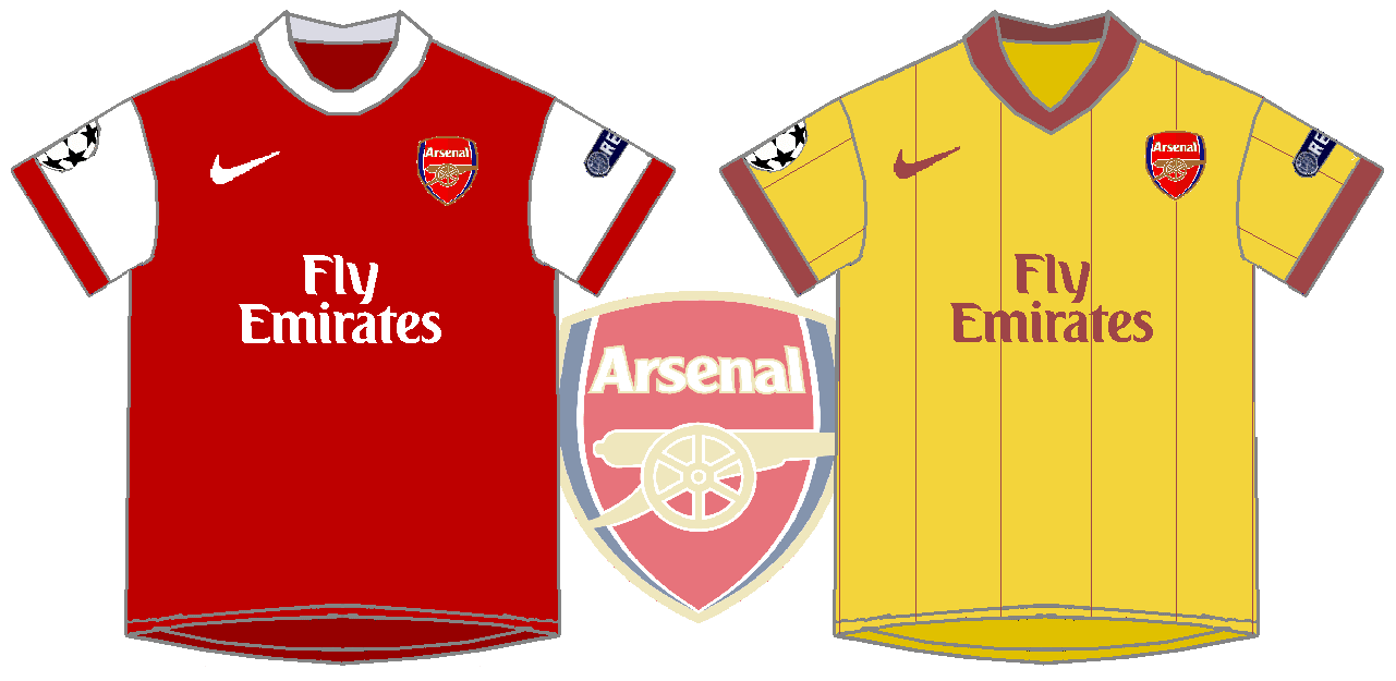 Fútbol Mundial Kits - Uruguay: Arsenal F.C. - 2010/2011 (champions league)