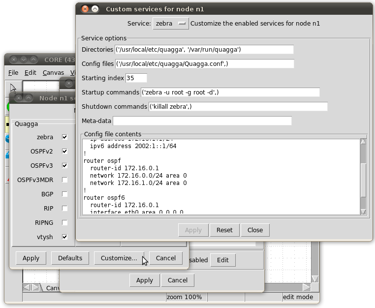 CORE Blog: node types and services