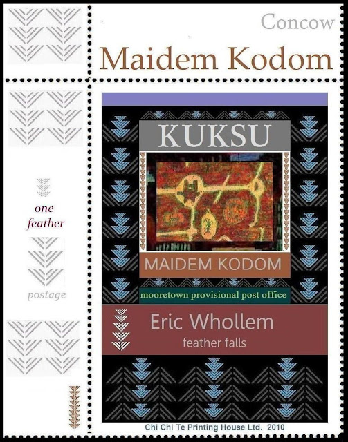 Art Blog/Eric Whollem: CONCOW MAIDU FAUX POSTAGE STAMPS/ 'Kuksu' by ...