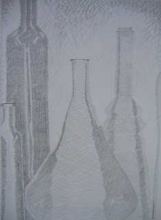 Garth Schmeling Blog: Drawing -- Cross Hatch Bottles