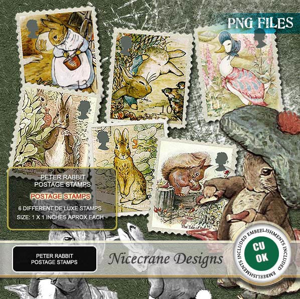Nicecrane Designs: Peter Rabbit Postage Stamps