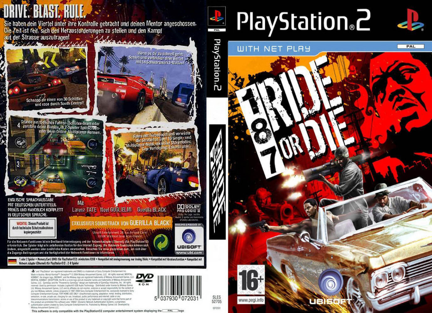 CAPAS PARA PLAYSTATION 2: 187 Ride Or Die