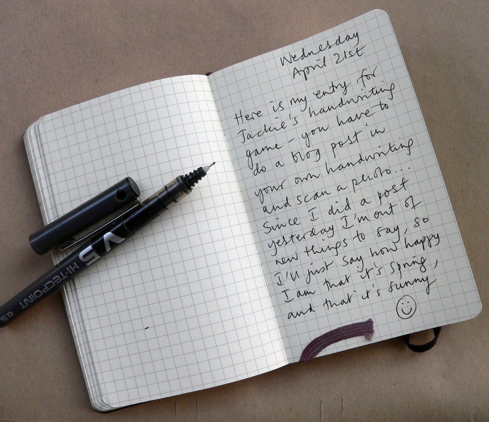 mouse notebook: handwriting