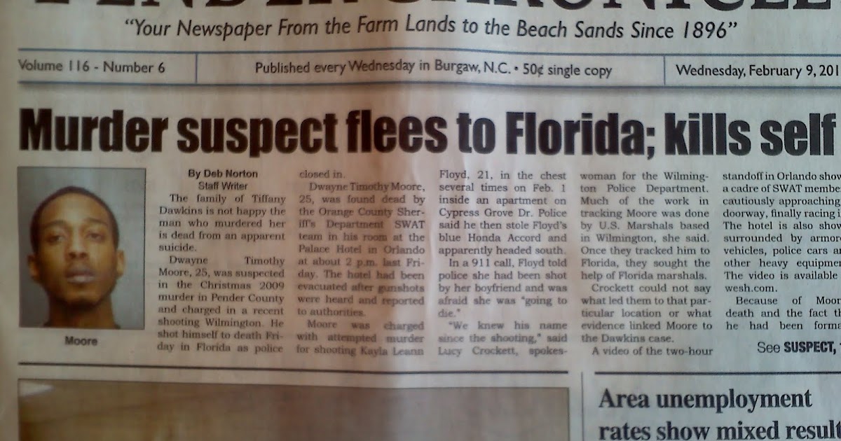 Murder Suspect Flees to Florida; Newspaper Ruins English