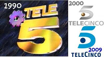 La evolucion del logotipo de TELECINCO.Antonio Martinez | Ojo al Gráfico