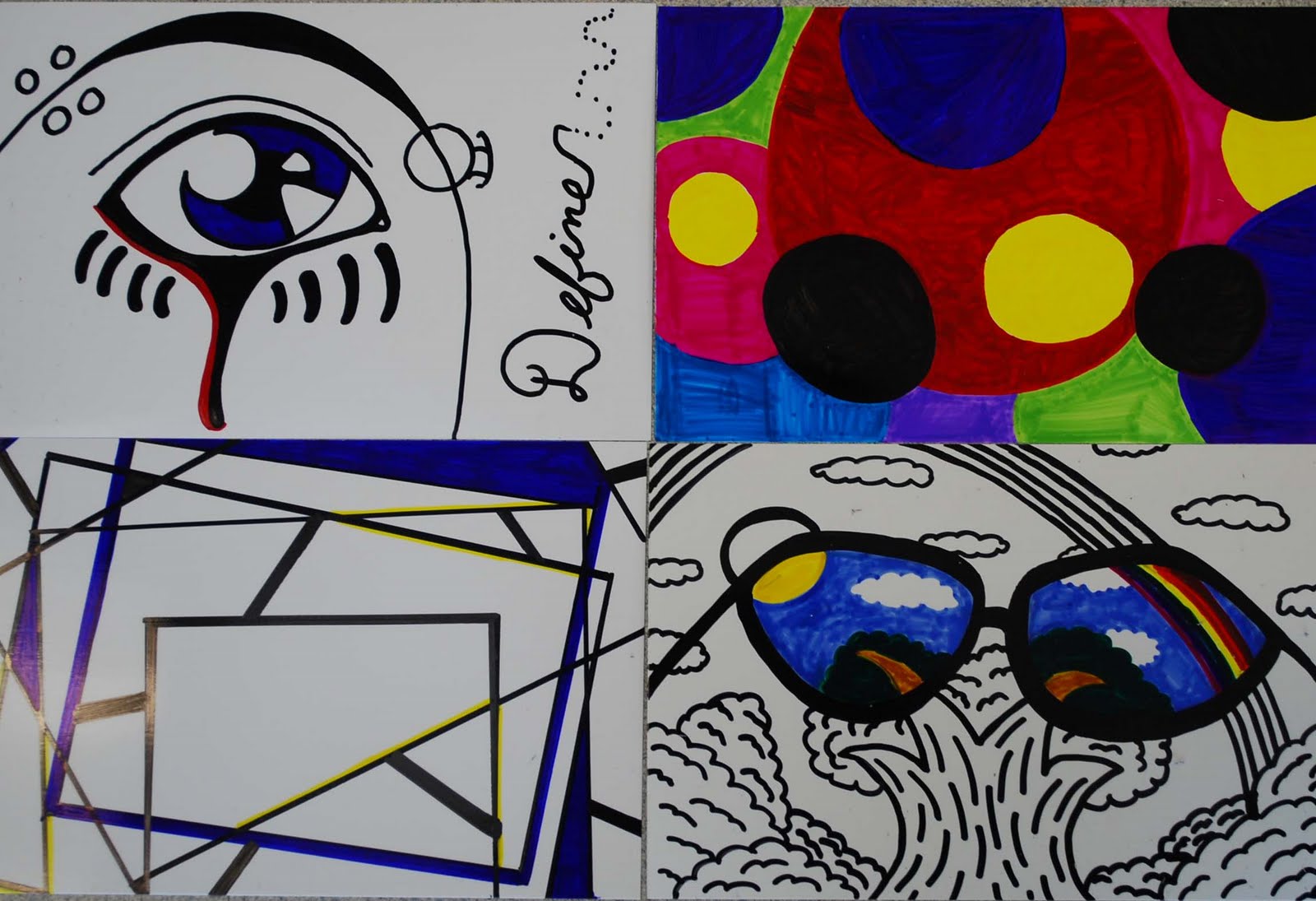 Straight and Curved line design sample student work