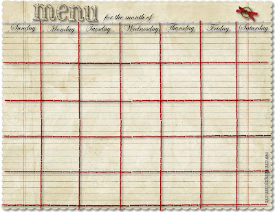 Editable menu calendar - denverinriko