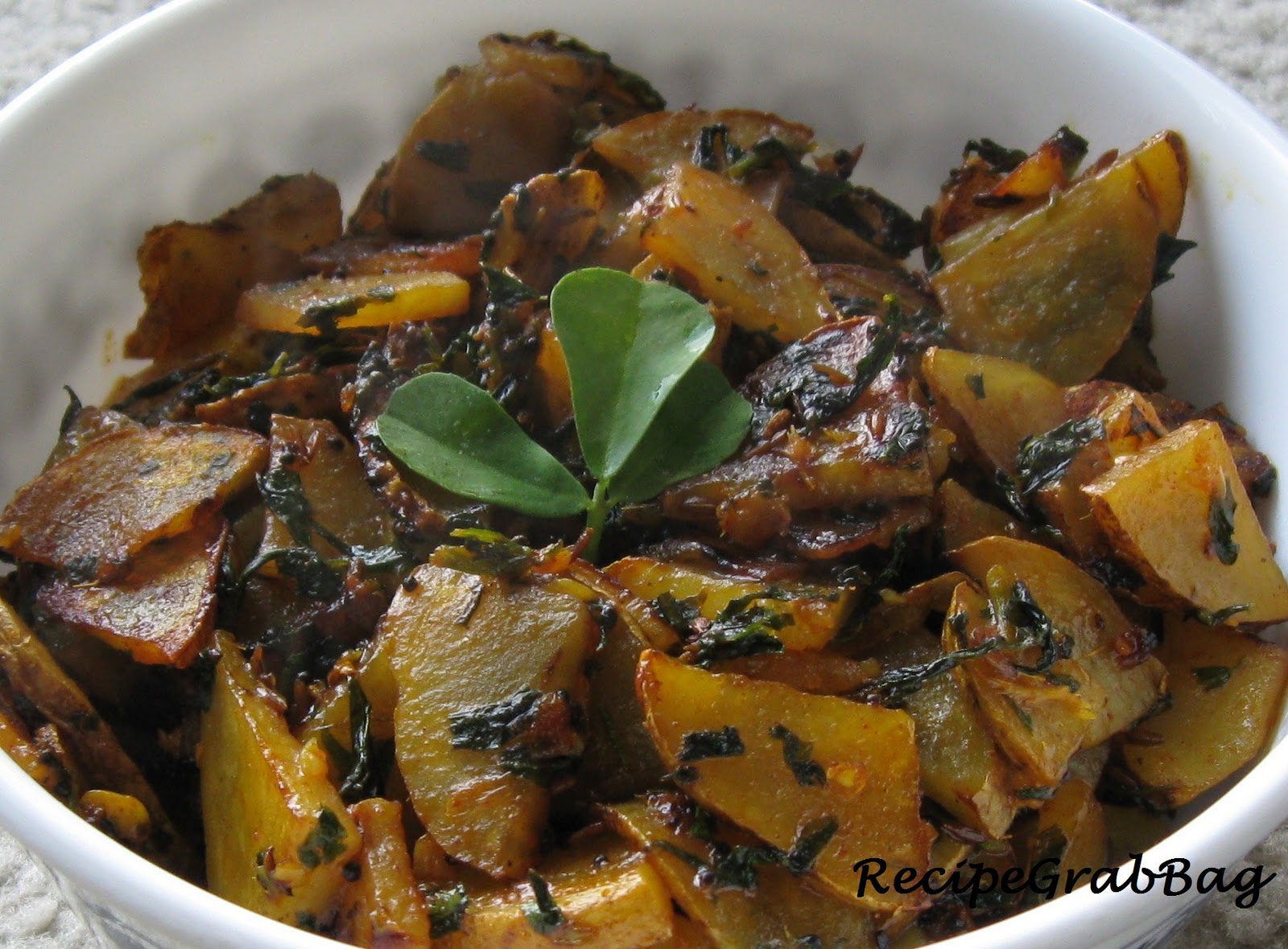 RecipeGrabBag: Methi Batata Bhaji (Potato Fenugreek Vegetable)