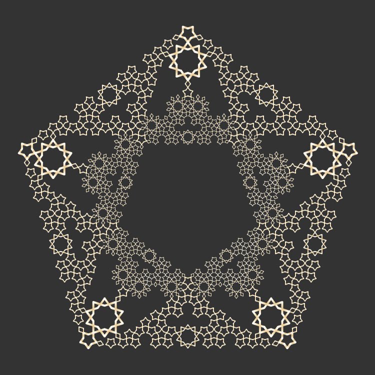 Joe Bartholomew: Girih tiling based on a pentagonal fractal