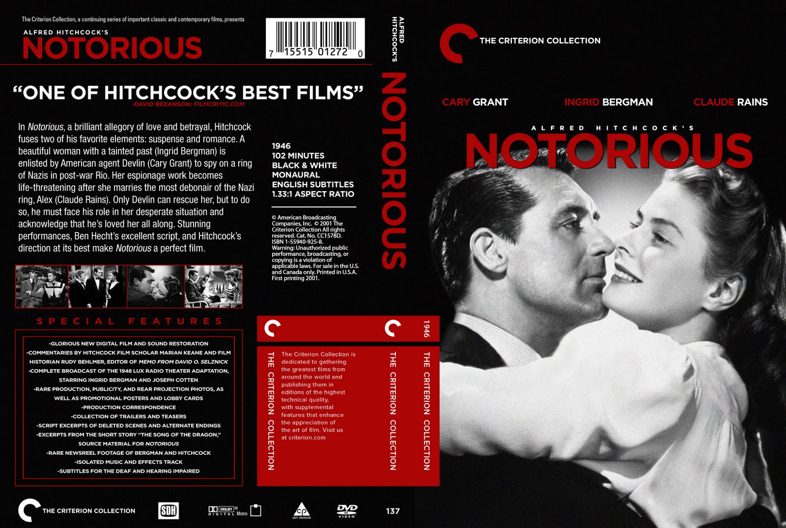 Design Practice: Custom DVD Cover-Notorious (1946)