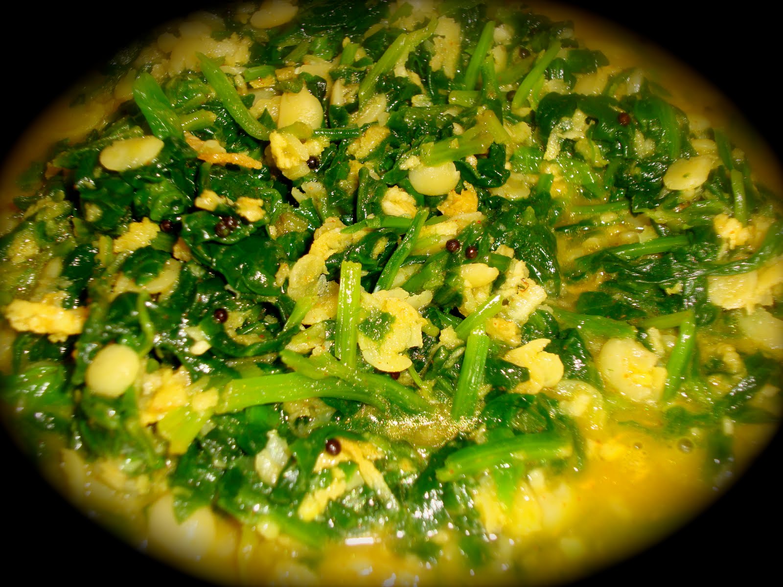 My experiments with cooking: Cheera-Parippu Thoran