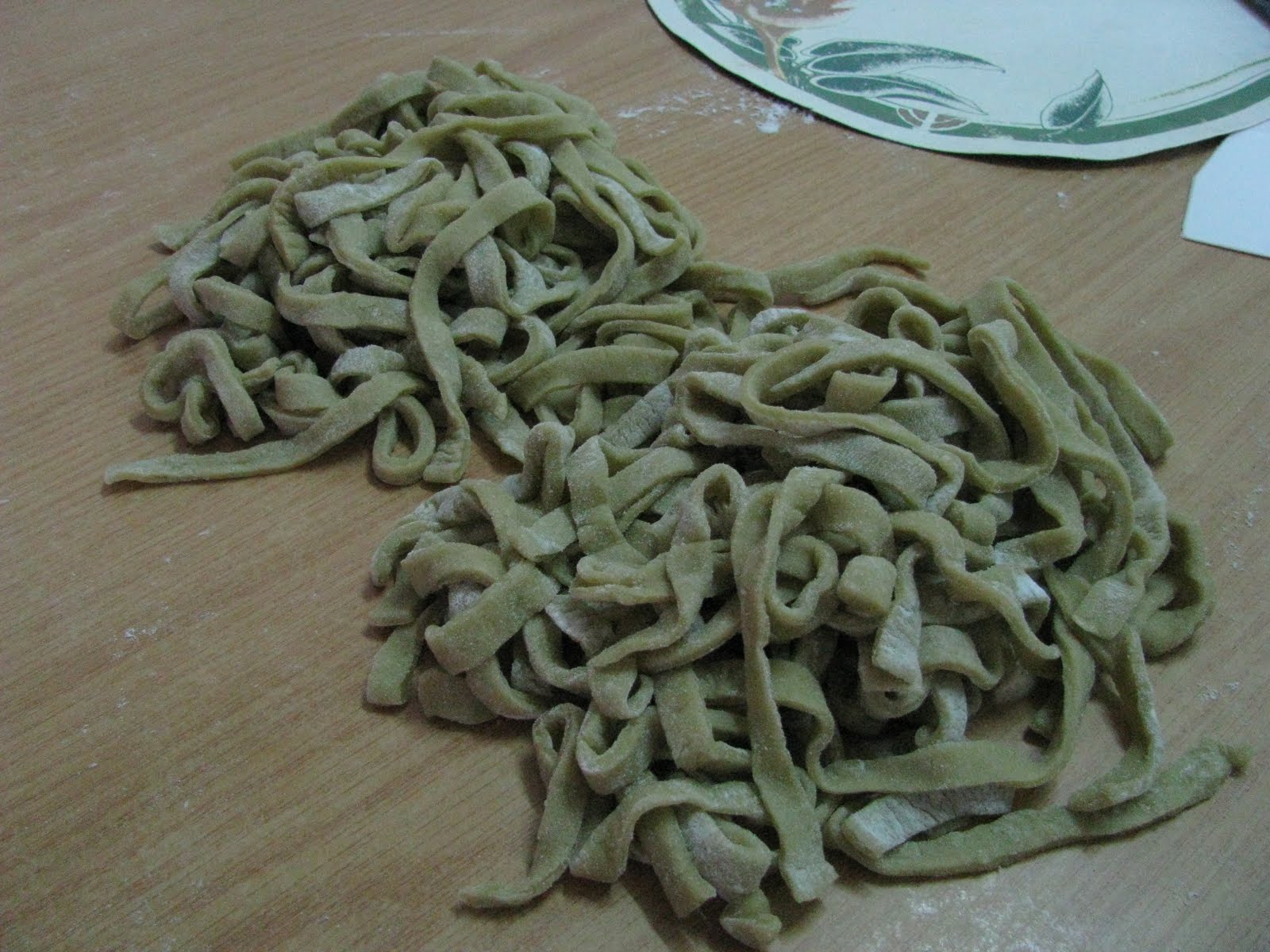 Homemade Green Tea Pasta With Mint Pesto