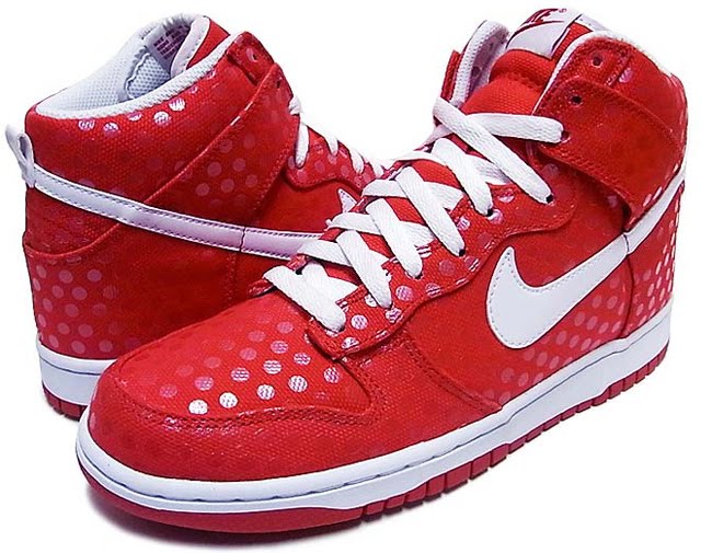 all jordan shoes: Nike Women’s Dunk High"Polka Dot /Sport Red"
